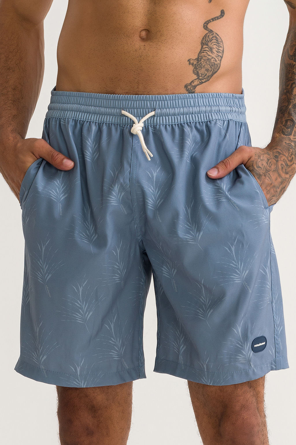 SHORT LONGO ADULTO NOTURNO 92% POLIESTER 08% ELASTANO AZUL - Rota do Mar