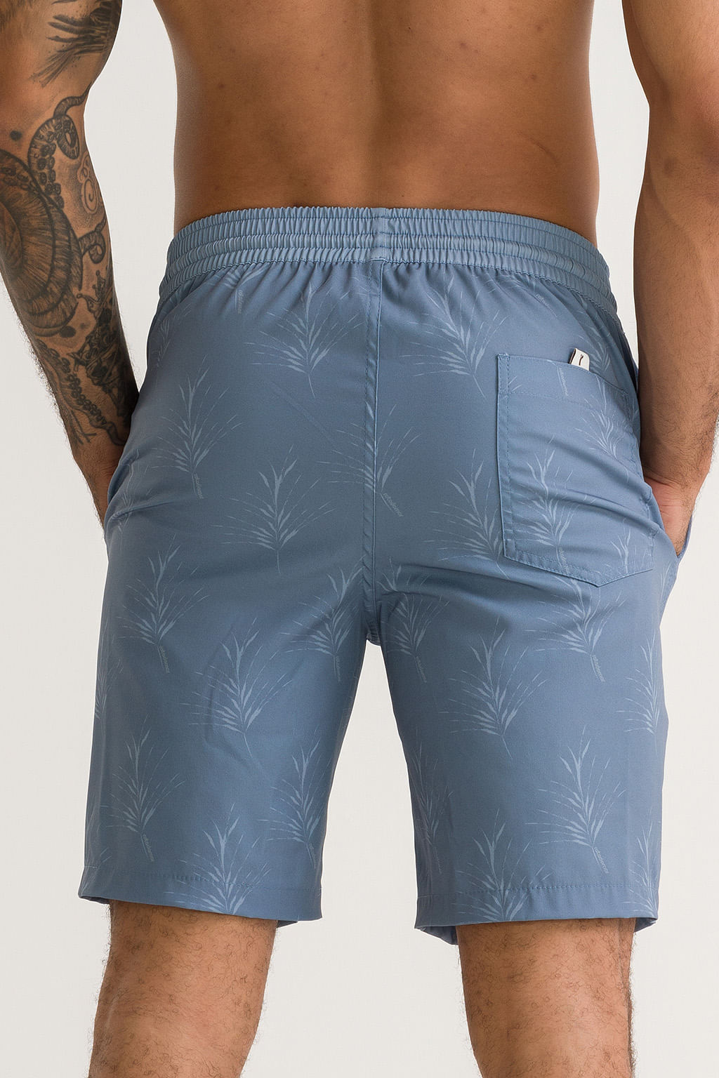 SHORT LONGO ADULTO NOTURNO 92% POLIESTER 08% ELASTANO AZUL - Rota do Mar